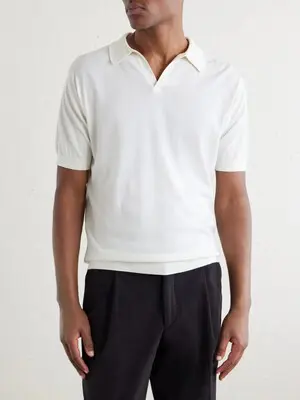 John Smedley Noah Sea Island Cotton Polo Shirt - Neutrals