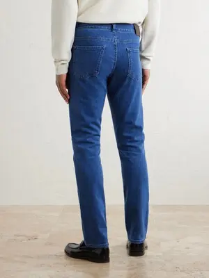 Canali Straight-leg Cotton And Cashmere-blend Jeans