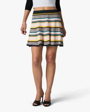 Casablanca Knit Chevron Mini Skirt