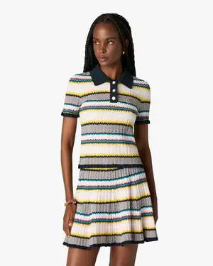 Casablanca Knit Chevron Polo Shirt