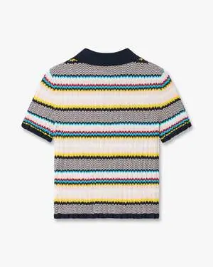 Casablanca Knit Chevron Polo Shirt