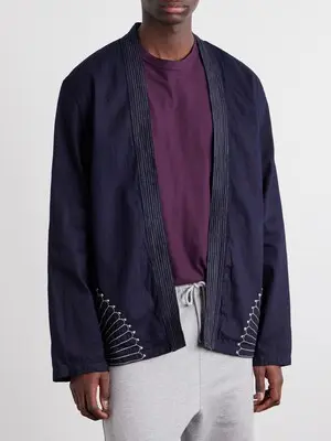 Kapital Kakashi Embroidered Cotton-twill Overshirt
