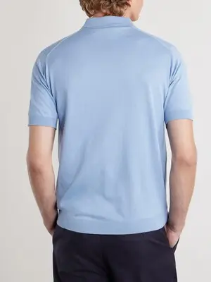 John Smedley Adrian Slim-fit Sea Island Cotton Polo Shirt - Blue