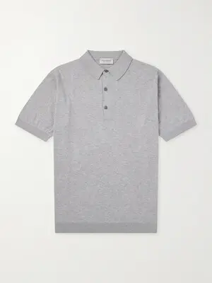 John Smedley Adrian Slim-fit Sea Island Cotton Polo Shirt - Gray