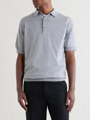 John Smedley Adrian Slim-fit Sea Island Cotton Polo Shirt - Gray