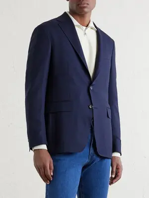 Canali Kei Wool-basketweave Blazer