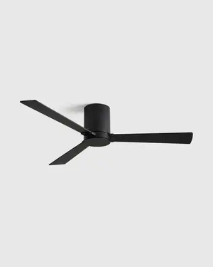 Quince Minimalist Hugger Wood Blade Ceiling Fan - Black