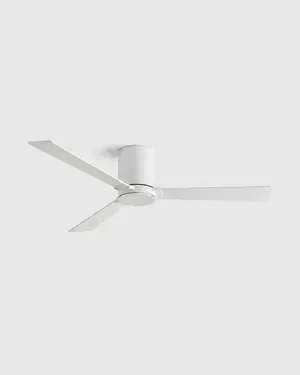 Quince Minimalist Hugger Wood Blade Ceiling Fan - White