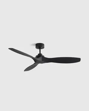 Quince Outdoor Transitional Ceiling Fan, Metal - Black