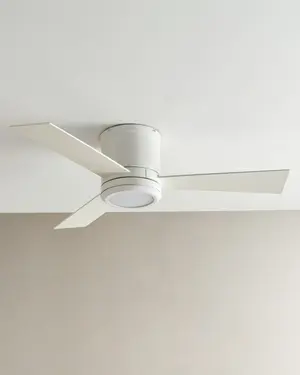 Quince Simple Metal Hugger Led Ceiling Fan, Size - White