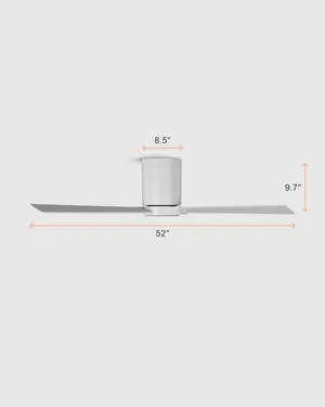 Quince Simple Metal Hugger Led Ceiling Fan, Size - White