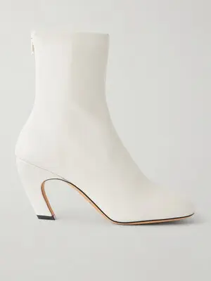 Le Monde Beryl Mica Leather Ankle Boots - White