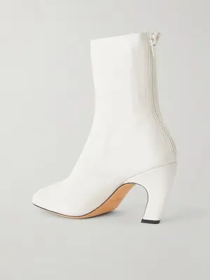 Le Monde Beryl Mica Leather Ankle Boots - White