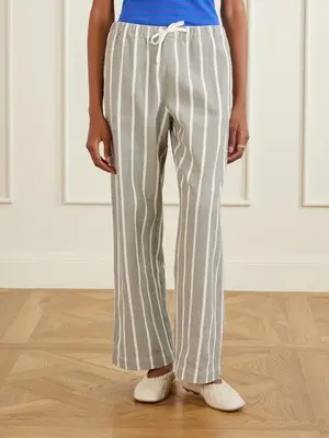 Aimé Leon Dore Striped Cotton Canvas Wide-leg Pants