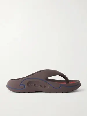 Rabanne RABANNE 3D Logo-Embossed Thong Sandals Brown