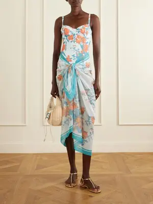 Erdem Floral Print Swimsuit - Blue