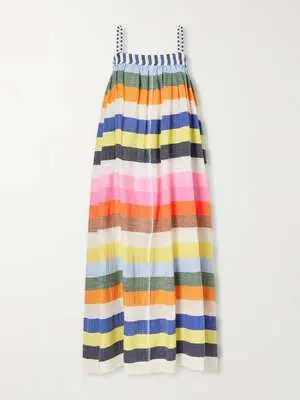 LEMLEM Eda Striped Cotton-gauze Midi Dress - Multi