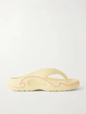 Rabanne 3d Logo-embossed Thong Sandals - Yellow