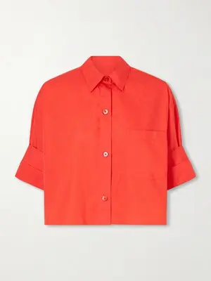 TWP TWP 'Next Ex' Cropped Cotton Shirt Red