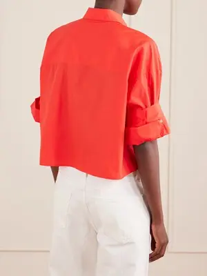 TWP Next Ex' Cropped Cotton Shirt - Red