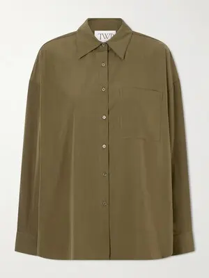 TWP Cotton Button-down Shirt With Pocket - Green