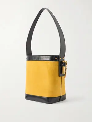 Versace Pivot" Small Leather Bucket Bag - Yellow
