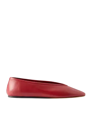 Le Monde Beryl Luna Leather Ballet Flats - Red