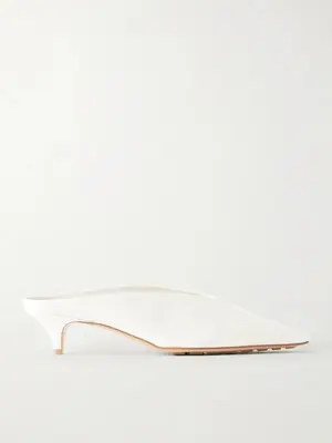 Bottega Veneta Vesta Leather Mules - White