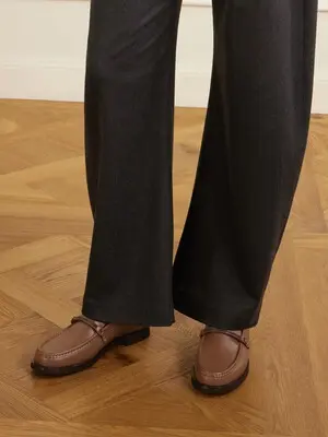 Brunello Cucinelli Leather Loafers With Monili Beads