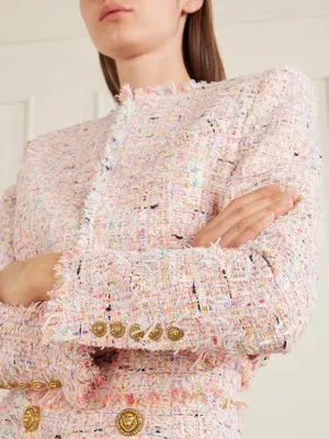 Balmain Cropped Tweed Jacket