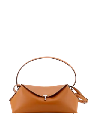 TOTEME T-lock Hammered Leather Shoulder Bag - Brown