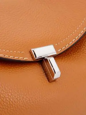 TOTEME T-lock Hammered Leather Shoulder Bag - Brown