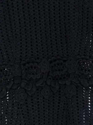Dolce & Gabbana Crochet Long Sleeve Maxi Dress