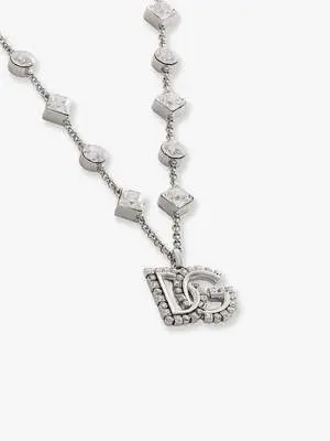Dolce & Gabbana Crystal Dg Logo Pendant Necklace