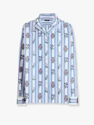 Dolce & Gabbana Cotton Poplin Embroidered Shirt - Blue