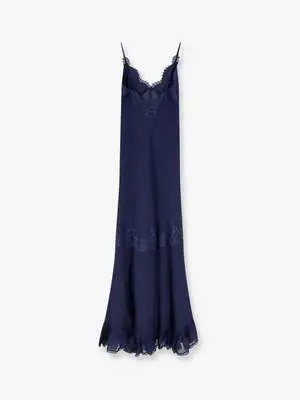 SELF-PORTRAIT Georgette Maxi Dress With Lace Inserts And Embroidered Ruffle Hem