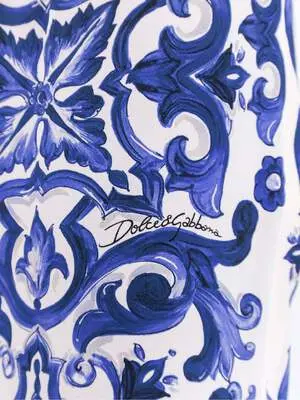 Dolce & Gabbana Silk Majolica Print Trousers