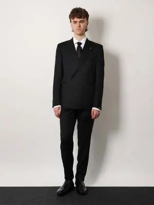 Tagliatore Virgin Wool Tuxedo - Black