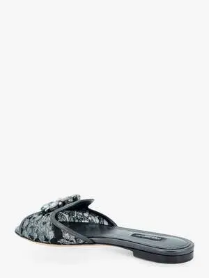 Dolce & Gabbana Rainbow Lace Embellished Slides