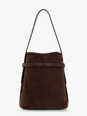 TOTEME Suede Belted Bucket Bag - Brown