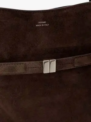 TOTEME Suede Belted Bucket Bag - Brown