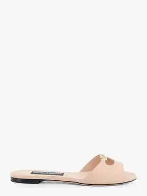 Dolce & Gabbana Leather Slides With Dg Logo