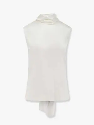Bottega Veneta Stretch Satin Sleeveless Top - White