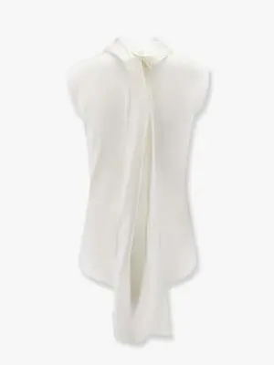 Bottega Veneta Stretch Satin Sleeveless Top - White