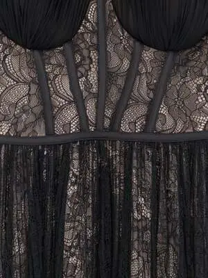Elisabetta Franchi Lace Corset Detail Midi Dress