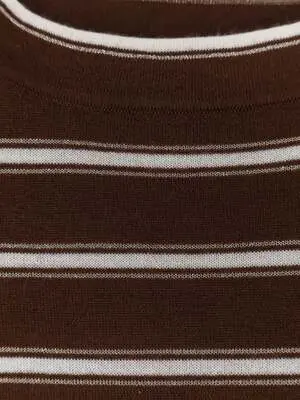 Brunello Cucinelli Virgin Wool And Cashmere Blend Striped T-shirt - Brown