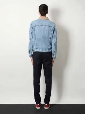 Brunello Cucinelli Suede Collar Denim Jacket