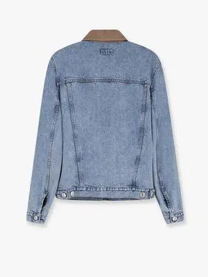Brunello Cucinelli Suede Collar Denim Jacket