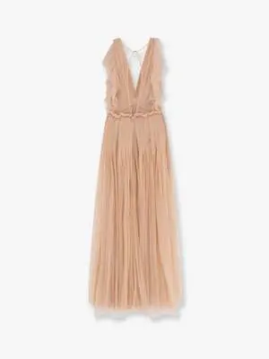 Elisabetta Franchi Long Dress With Rhinestone Detail