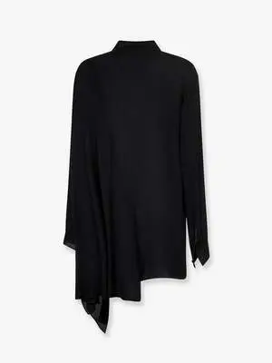 Balenciaga Shirt With Tie Detail - Black